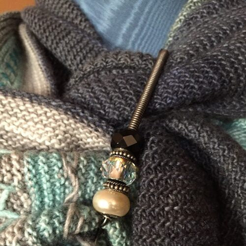 Beaded Safety Pin Large V1 Lisa Ridout Exclusive Jewellery